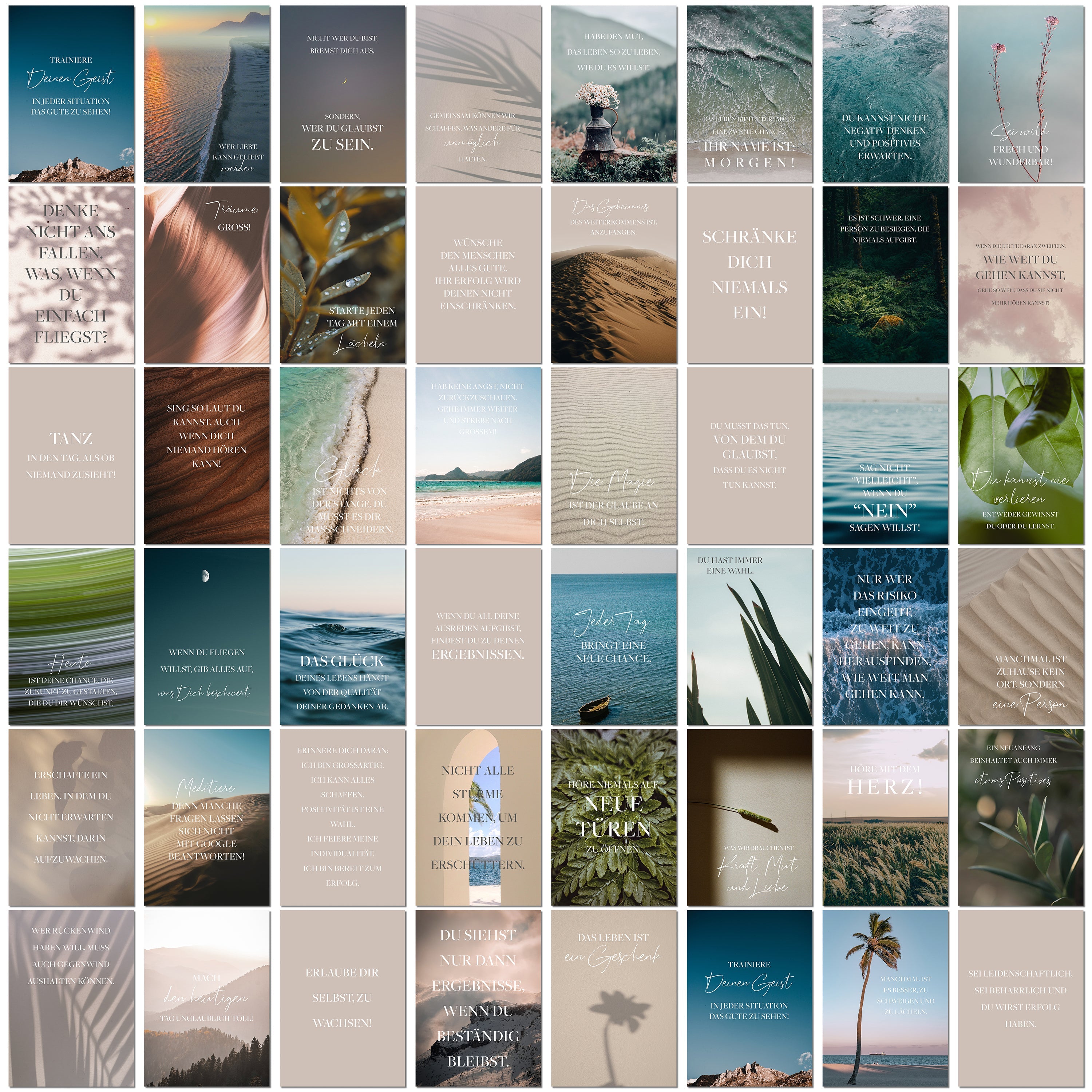 Postkarten Set mit 52 Motivationskarten, Affirmationskarten – Inspiracles
